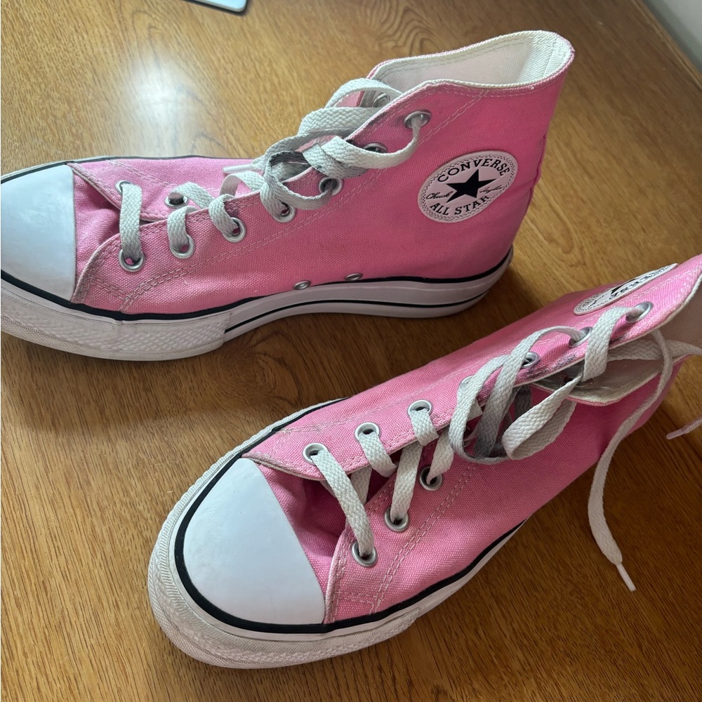 Pink Platform Converse High Tops - Gem